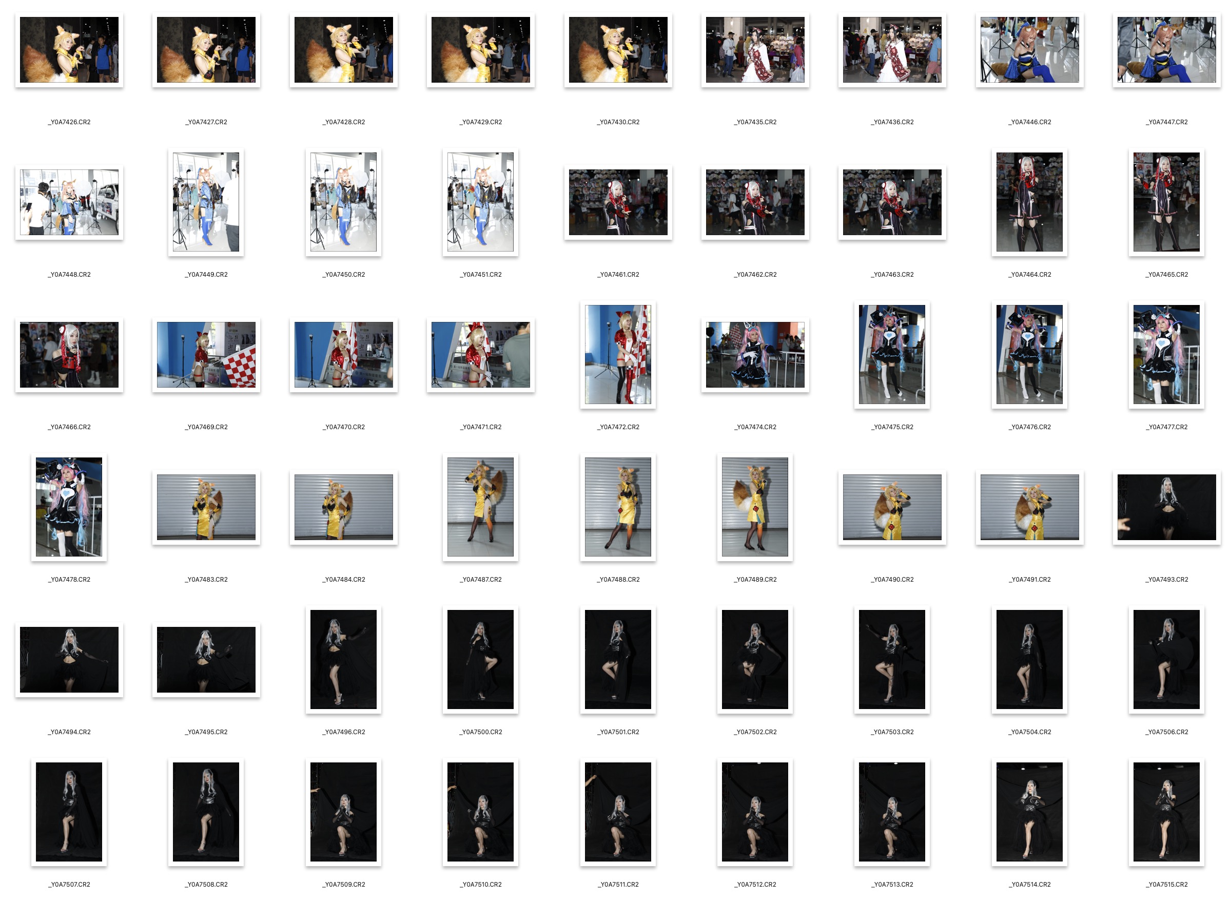 170多张漫展摄影RAW原图CR2格式人像精修调色练习素材